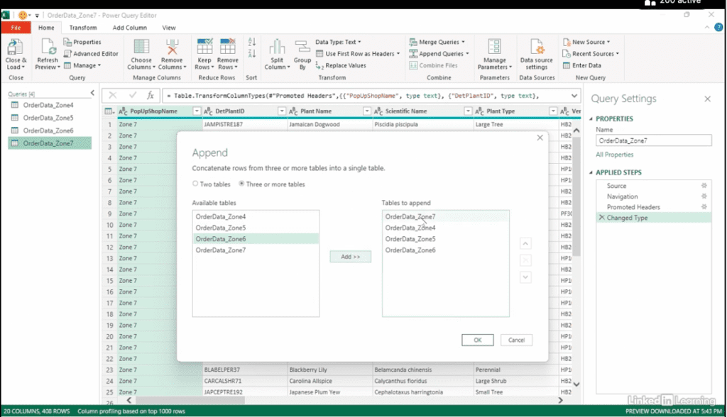 Using Append queries to combine spreadsheets - ThinkDataSol